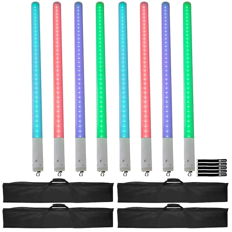 ADJ LED Pixel Tube 360 39.5" Light Fixtures 8 Pack w Carry | Reverb