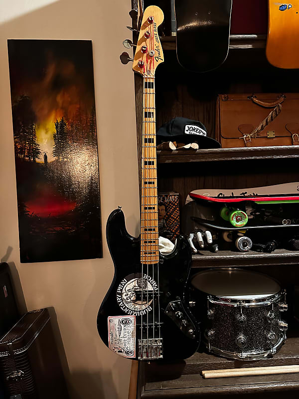 2005 Nick Blinko Fender Geddy Lee Rush Jazz bass black | Reverb