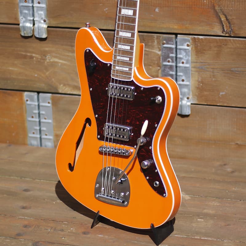 Vintage REVO Series Surfmaster Thinline Twin - Trans Orange | Reverb