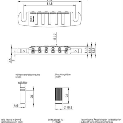 Schaller Signum Black Chrome Wrap Around Guitar Bridge w/ | Reverb