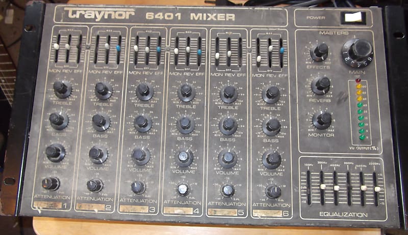 Vintage Traynor 6401 6Ch non-powered mixer W/Reverb, Canada | Reverb