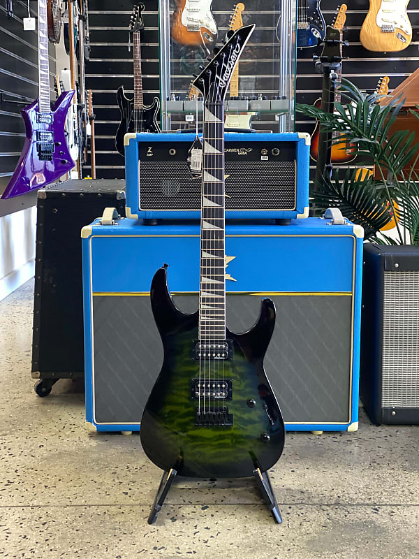 Jackson JS Series Dinky JS20 DKQ 2PT | Trans Green Burst | Reverb