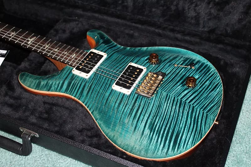 2021 PRS Custom 22 10 top Aqua Blue flamed roasted maple neck | Reverb