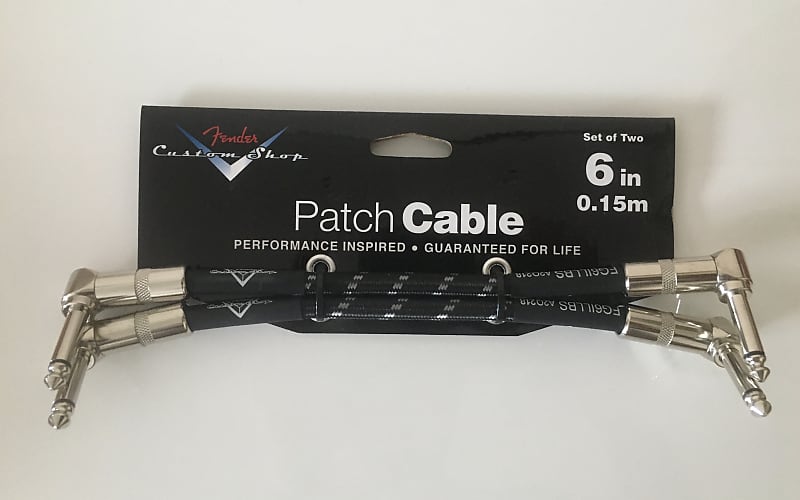 Fender Custom Shop Patch Cables Black Tweed 6” | Reverb