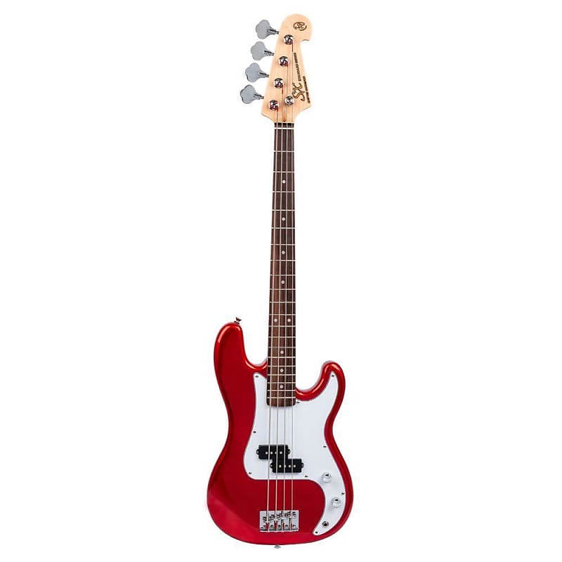 SX PB Style Bass Guitar and Amp Pack - Candy Apple Red | Reverb