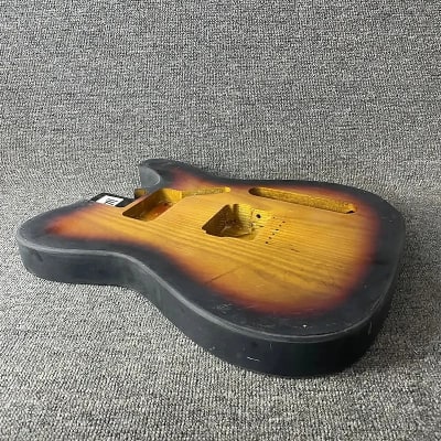 Ash Wood Tobacco Burst Telecaster Tele Style Guitar Body | Reverb