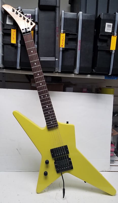 Warmoth Star 1984 Neon Yellow w/ Kahler Bridge, Seymour | Reverb