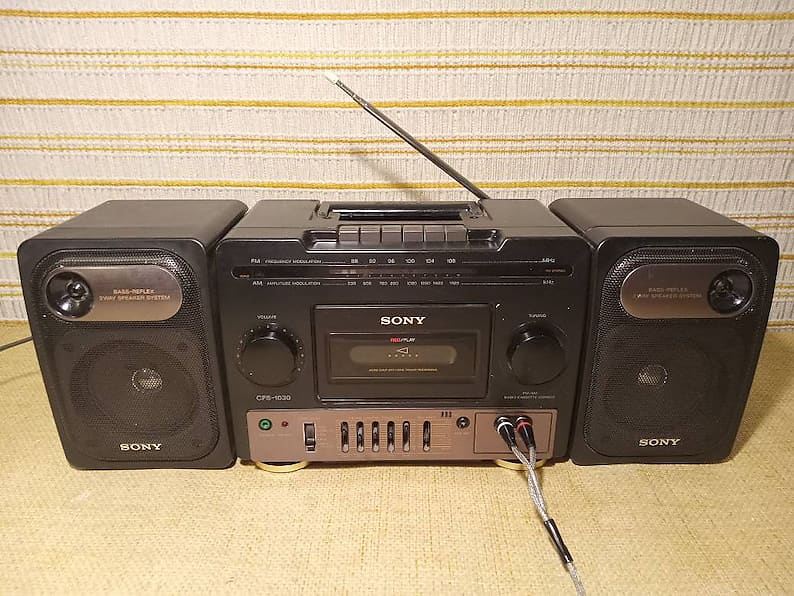 Sony CFS-1030 Boombox Portable Tape Cassette Player Only AUX | Reverb
