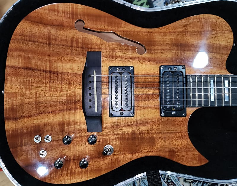 Kiesel (Carvin) AE-185 Flamed Koa Piezo, Humbuckers, | Reverb