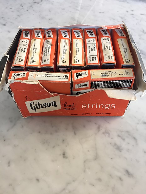 Ultra Rare Gibson Handmade Strings Packs and Display 1950's | Reverb