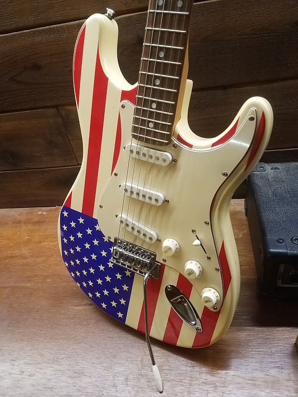 Eleca American Flag Strat copy | Reverb