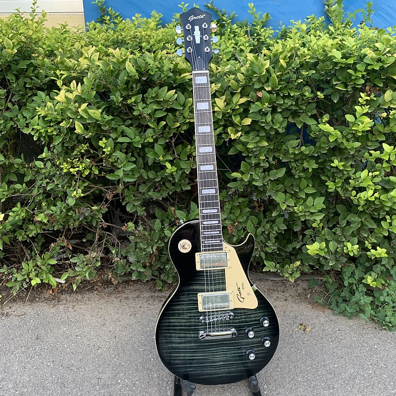 6-string electric guitar, grote green ripple Mahogany | Reverb