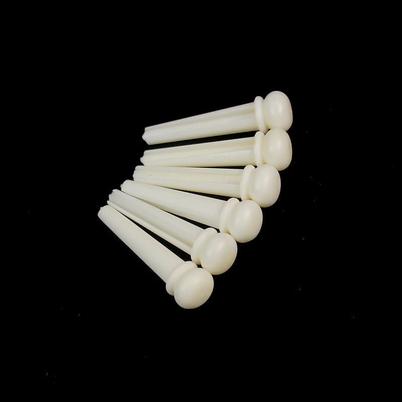 Premium Bone Acoustic Guitar Bridge Pins, Bleached (set of 6) | Reverb