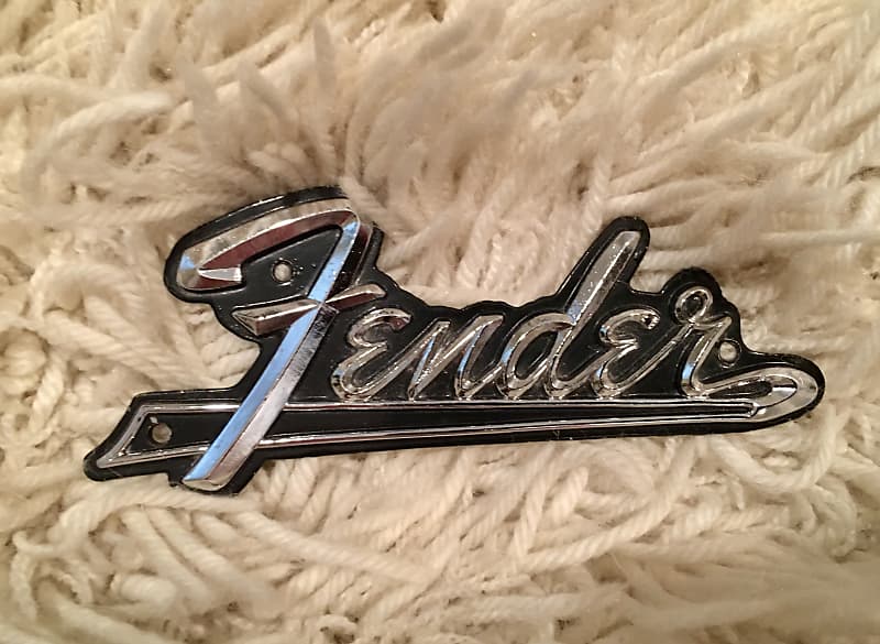Fender Amp / Case Logo CBS-era Chrome/Black | Reverb