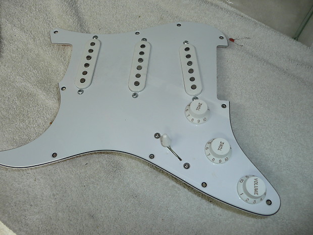 Left Handed loaded Klien pickguard for Strat 2010? White | Reverb