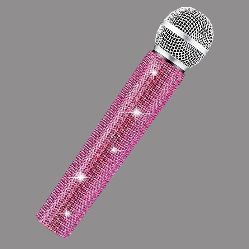 Fake Microphone Prop Sparkly Bling Rhinestones Microphone | Reverb Fake Microphone Prop Sparkly Bling Rhinestones Microphone | Reverb