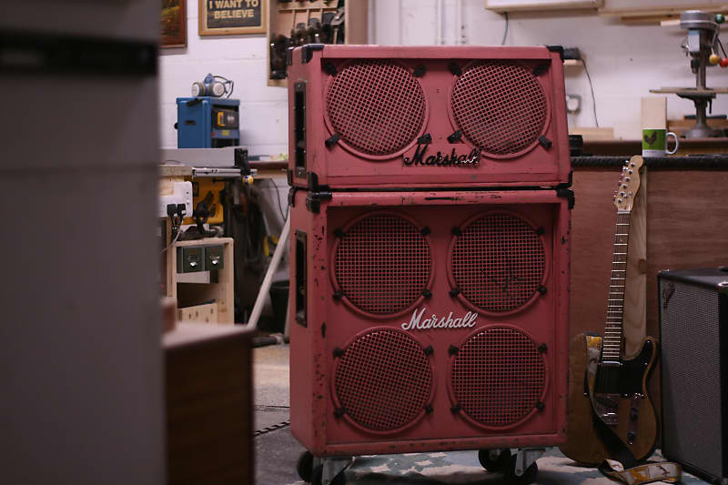 Marshall Stack 4x12 & 2x12 1970s Pink Unloaded Empty | Reverb Canada
