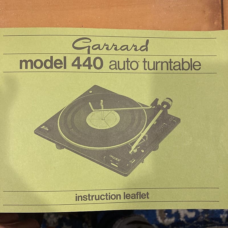 Garrard Model 440 Turntable - Original Owner's Manual | Reverb