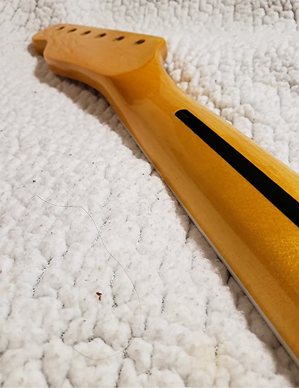 Bound, Vintage tinted Neck with big block inlays and NO fret | Reverb