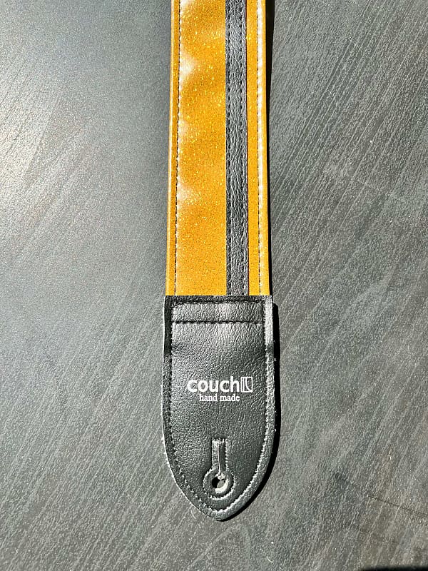 Couch Gold Sparkle Racer X Guitar Strap - Gold Sparkle | Reverb