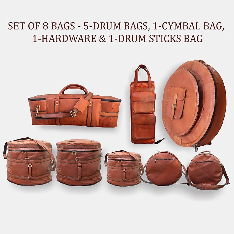 Leather Drum Bag Padded Cymbal Bag ,Hardware Bag & Drum Stick | Reverb