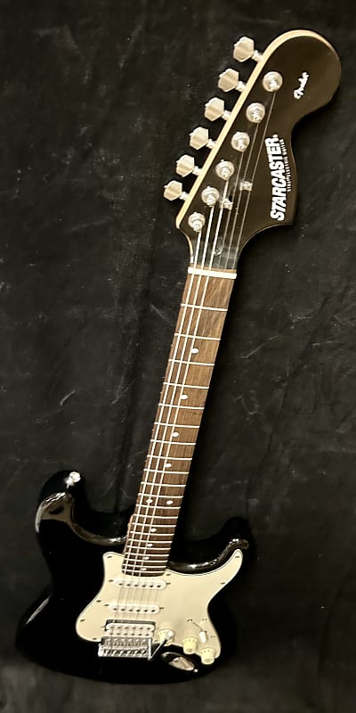 Fender Starcaster Stratocaster - Black w matching headstock | Reverb