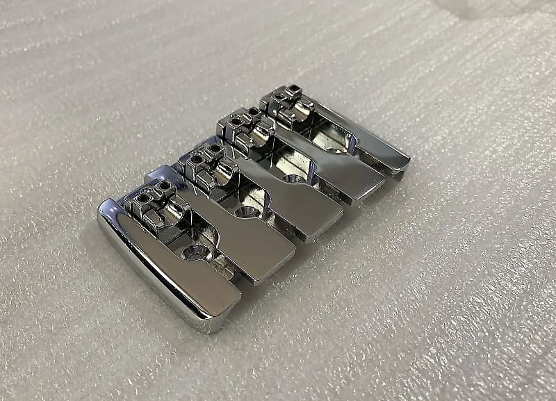 Aftermarket Fixed 4 String Bass Guitar Bridge in Chrome | Reverb