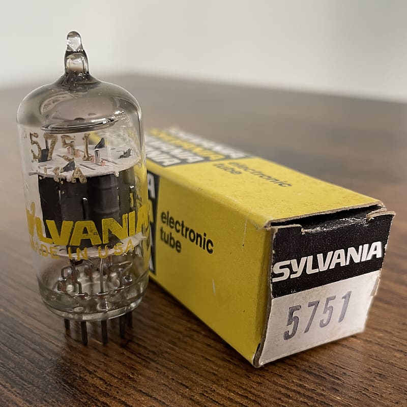 NOS Sylvania USA 5751 Preamp Tube 70s Yellow Logo! | Reverb