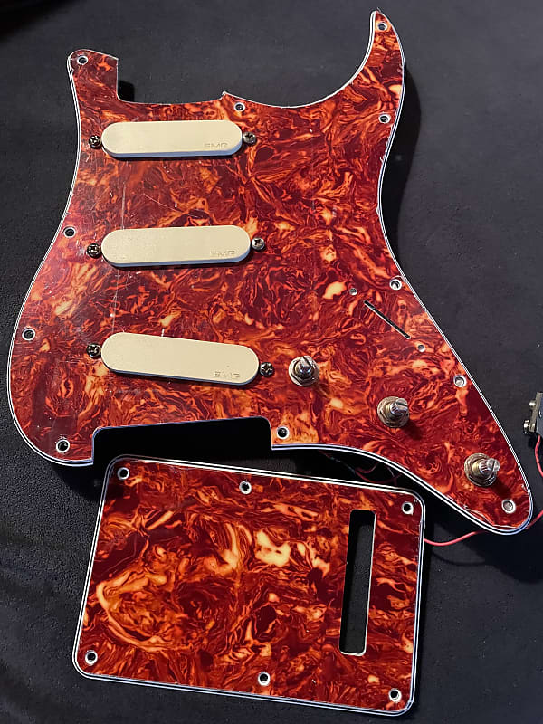 1990’s EMG active Strat Loaded Tortoise pick guard | Reverb