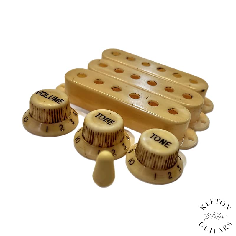 Relic Cream Accessory Kit Covers Knobs Switch Tip For Fender | Reverb