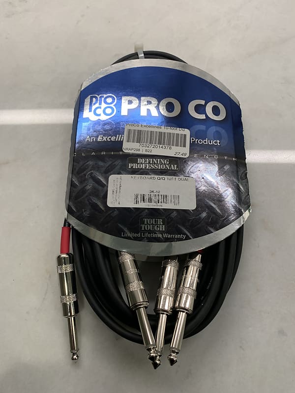 ProCo Pro Co DK-10 Excel-lines Dual Instrument Patch Cable | Reverb