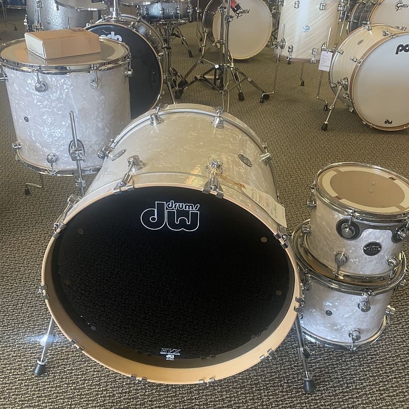 DW Performance Series 4pc Drum Set 10-12-16-22 - White Marine | Reverb