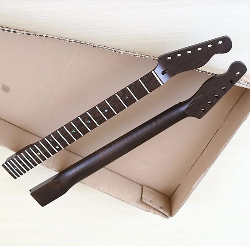 Wenge Wood Telecaster Tele Style Guitar Neck, 22 Frets | Reverb