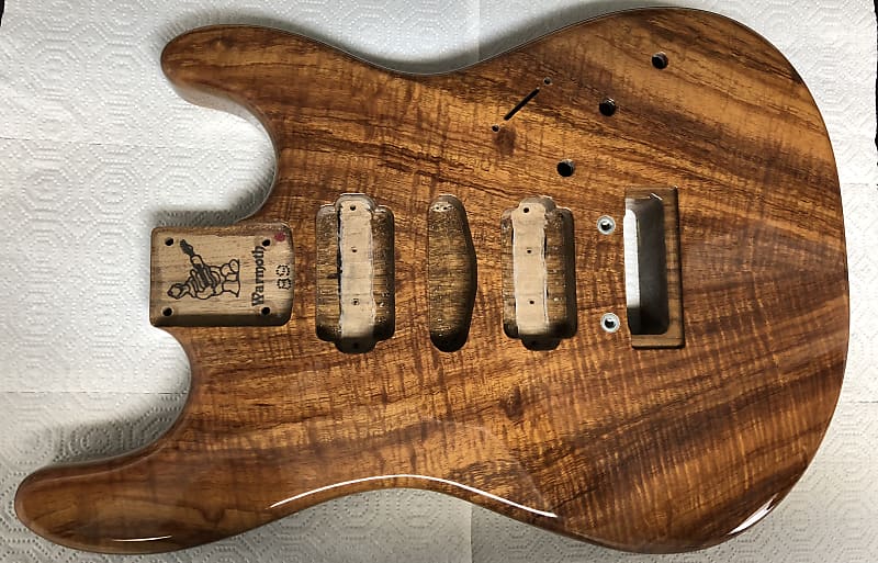 Warmoth Amazing Flame Koa Top, Walnut Body Strat, HSH | Reverb