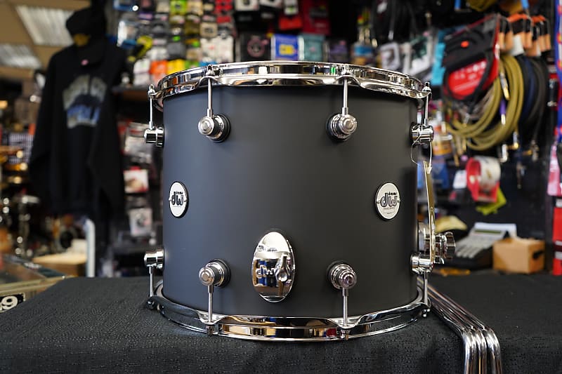 DW Design Series 14'' Floor Tom w/Legs - Black Satin | 11x14" | Reverb