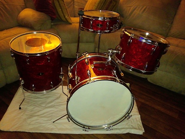 Vintage Mij Stewart Drumset Stewart Drumset 1966 Candy Apple | Reverb