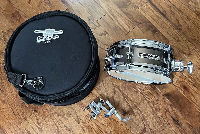 Pearl M80 Snare Drum (4”x10”) WITH BAG AND MOUNT - Package | Reverb