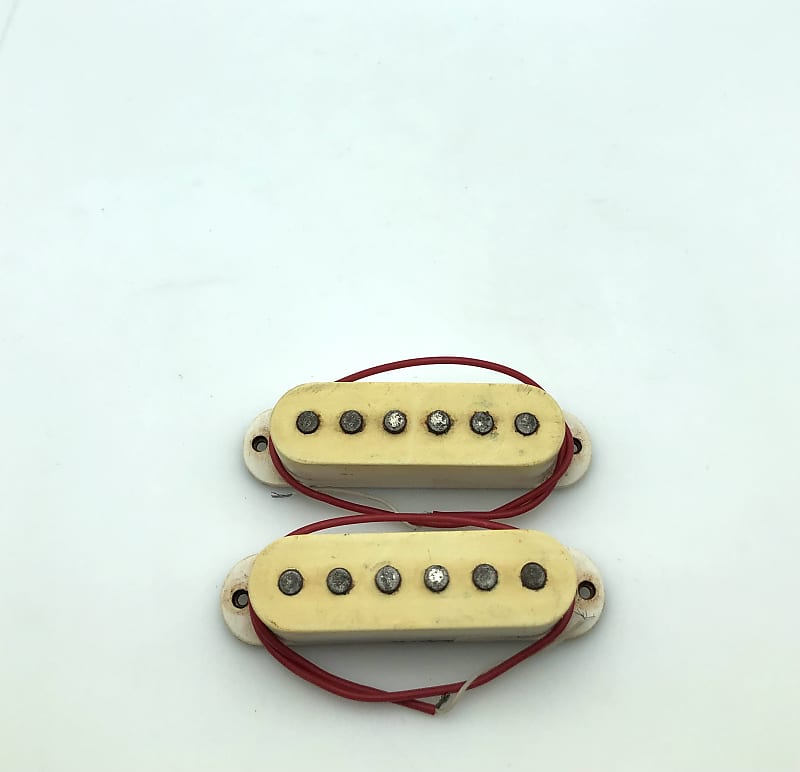 2 Stratocaster Style Staggered Pickups Aged White | Reverb