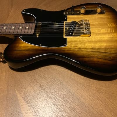 Warmoth Telecaster 2020 Chambered Korina Black-Brown-Yellow | Reverb