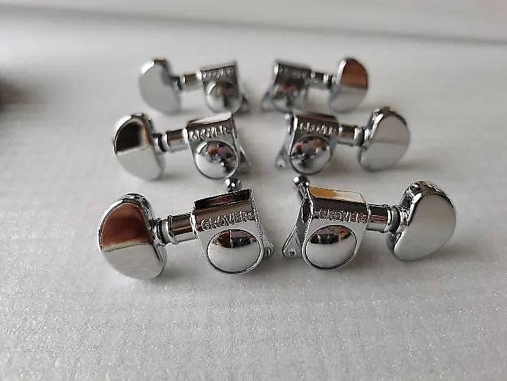 Grover 3x3 Machine Heads Tuners Pegs in Chrome | Reverb