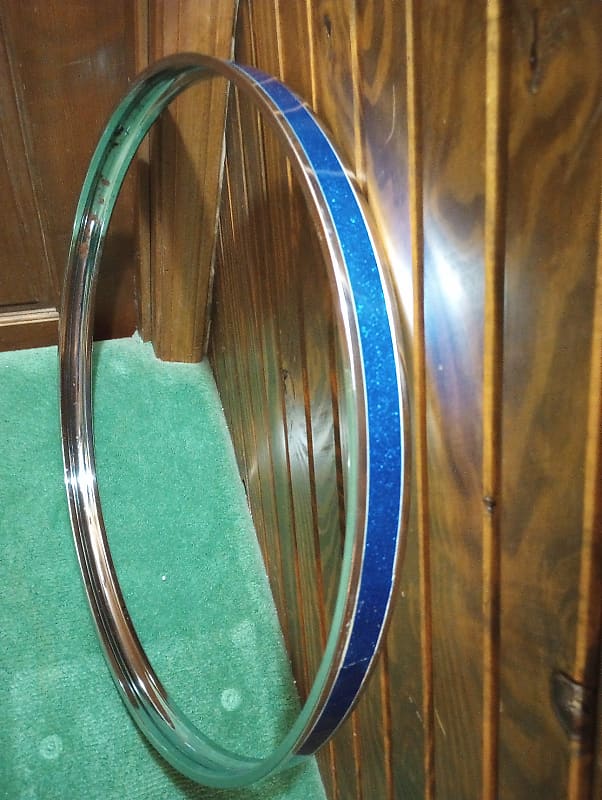 Unknown Vintage 22"X1.5" Bass Drum Rim 60's/70's Blue | Reverb