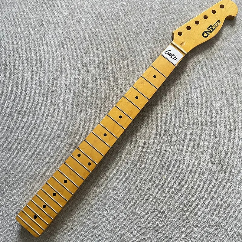 Yellow Maple Wood Telecaster Tele Style Guitar Neck, 21 Frets | Reverb