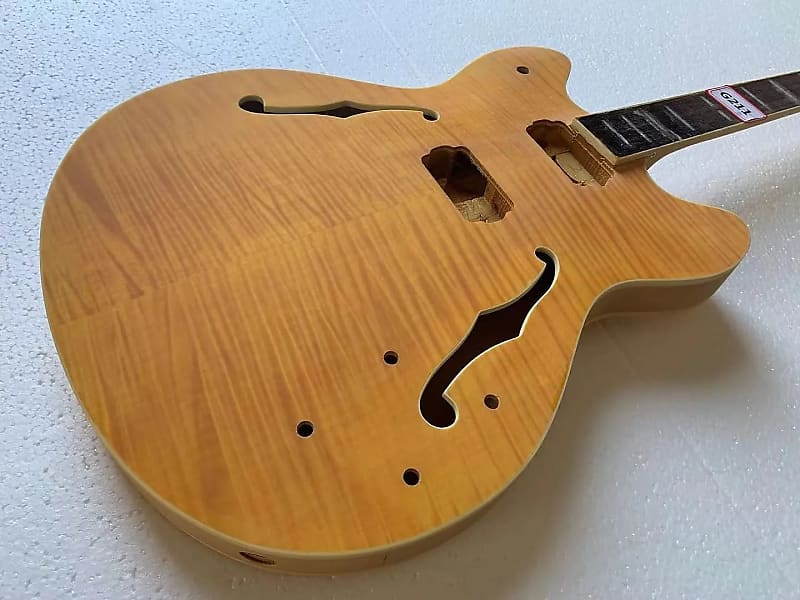 Tiger Maple Top Jazz Guitar Body with Neck, Rosewood | Reverb