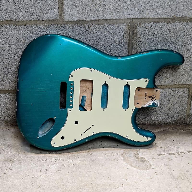BloomDoom Guitars Nitro Lacquer Aged Relic Strat Body Ocean | Reverb