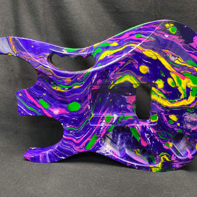 Swirled Basswood 6 string Jem style guitar body, HSH, OSNJ - | Reverb