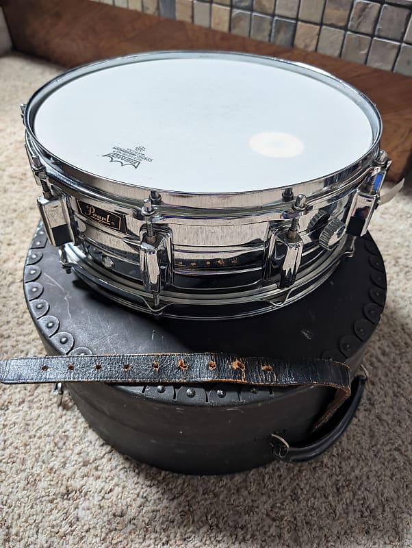 1970s Pearl Snare Drum Model 4414 Chrome over Steel | Reverb