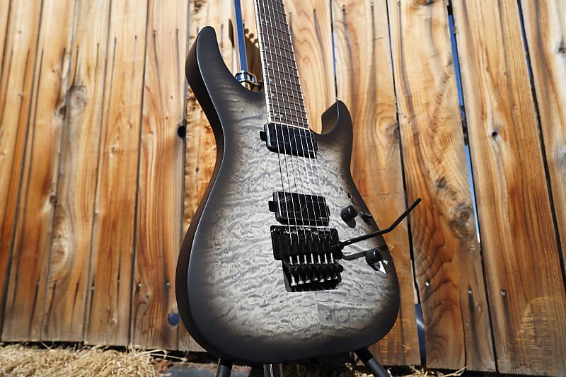 ESP LTD M-1007 Baritone - Charcoal Burst Satin 7-String | Reverb