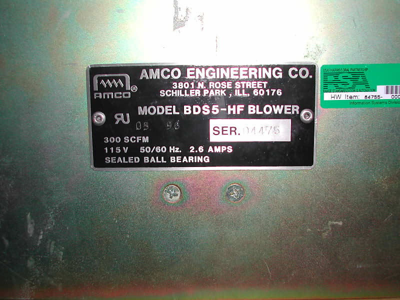 AMCO Engineering Rack Fan Model BDS5-HF blower 2000 | Reverb