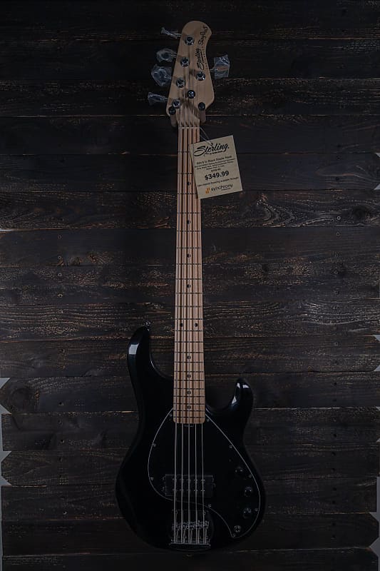 Sterling Ray5 Bass Black Maple Neck | Reverb
