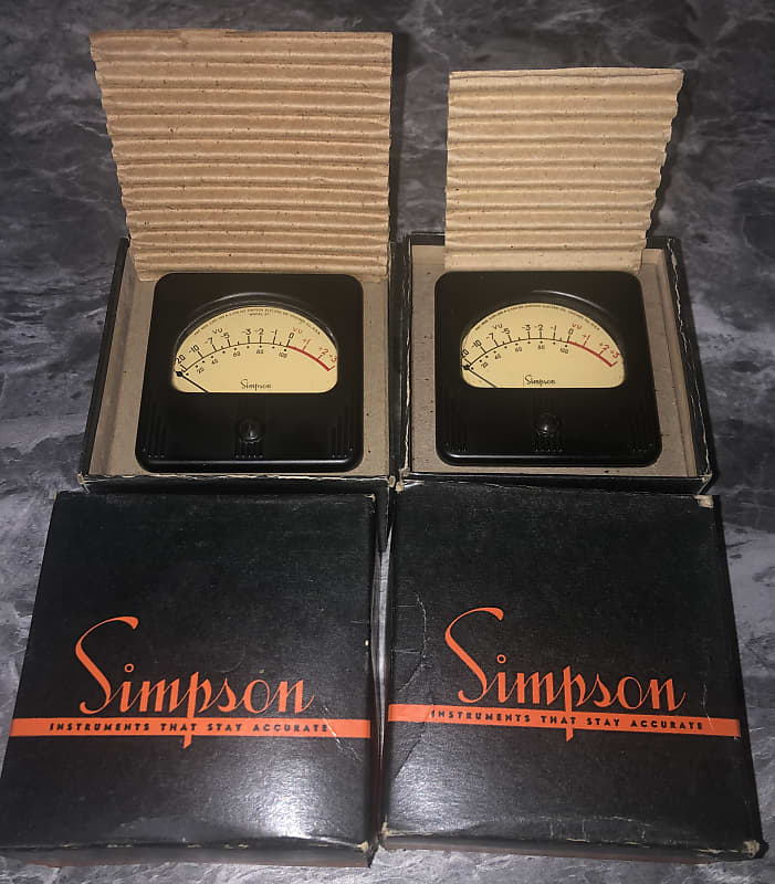 Simpson Model 47 VU Meter (lot of 2) 1950s - Black | Reverb